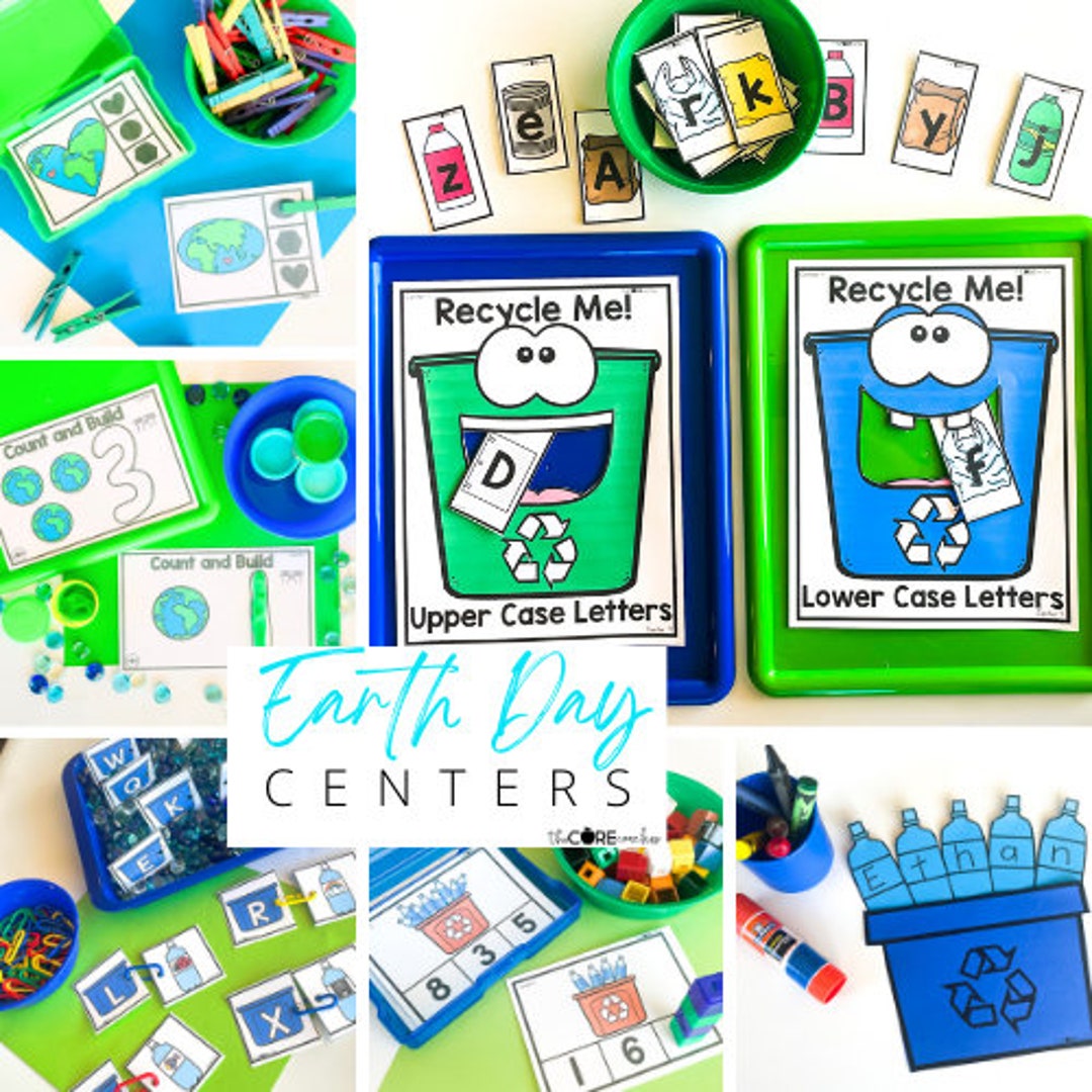 Earth Day Math and Literacy Centers for Preschool - Etsy