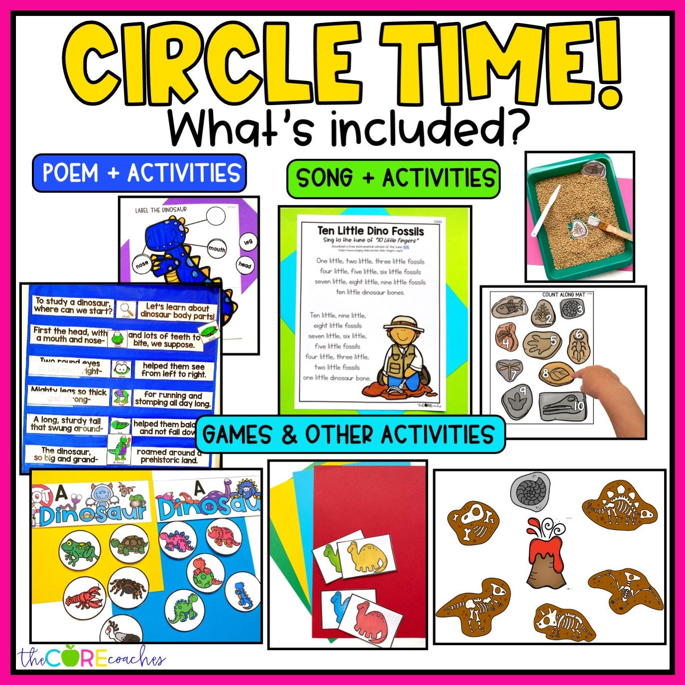 Dinosaur Circle Time Activities for Preschool - Etsy
