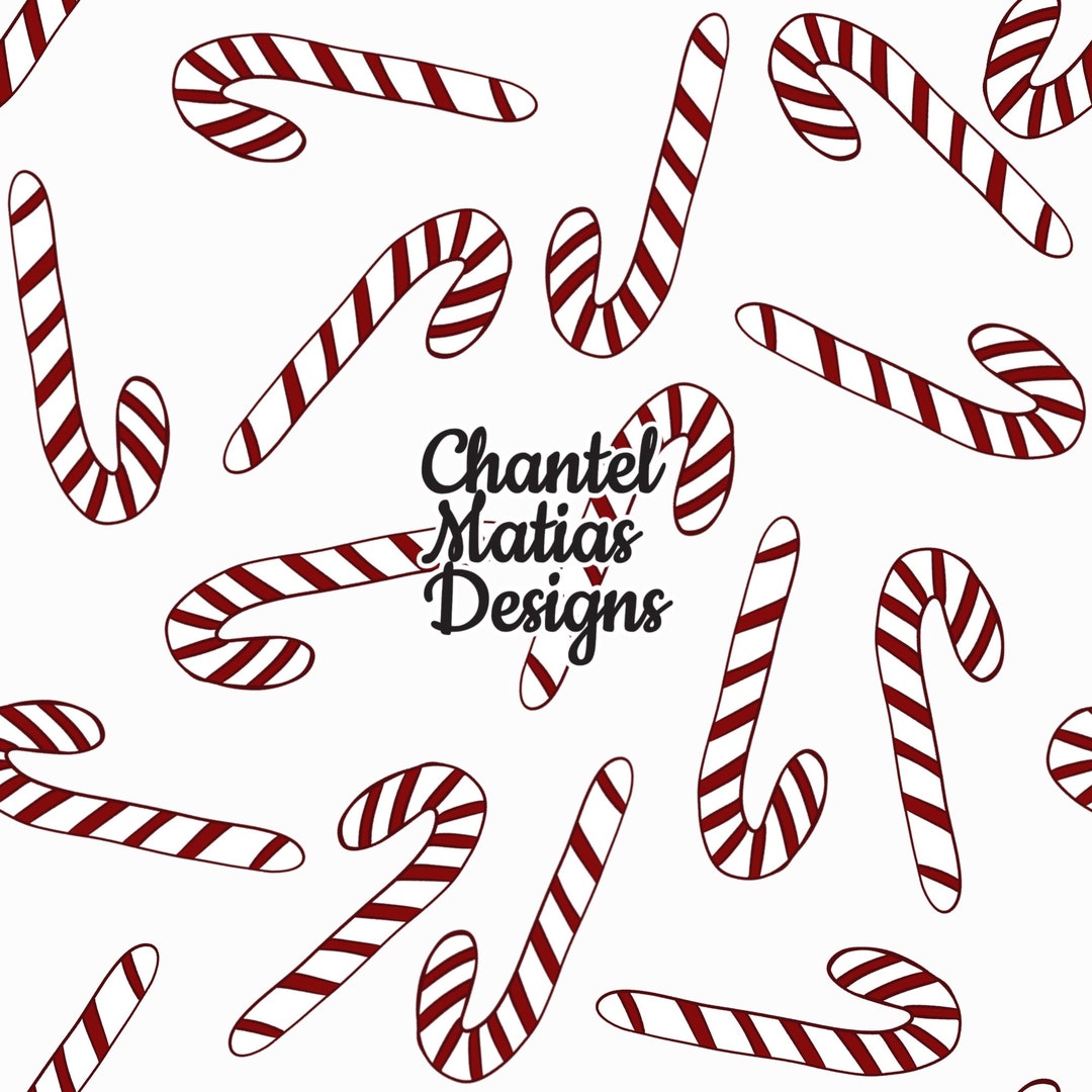 Candy Cane Seamless Pattern File for Custom Fabric Print, Digital ...