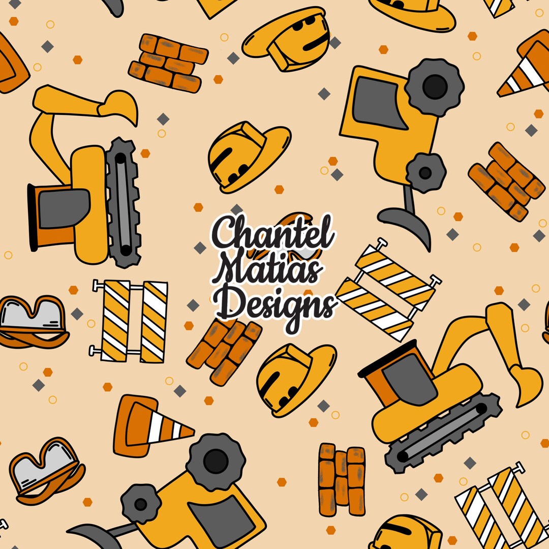 Construction Seamless Pattern for Custom Fabric Print, Boy Seamless ...