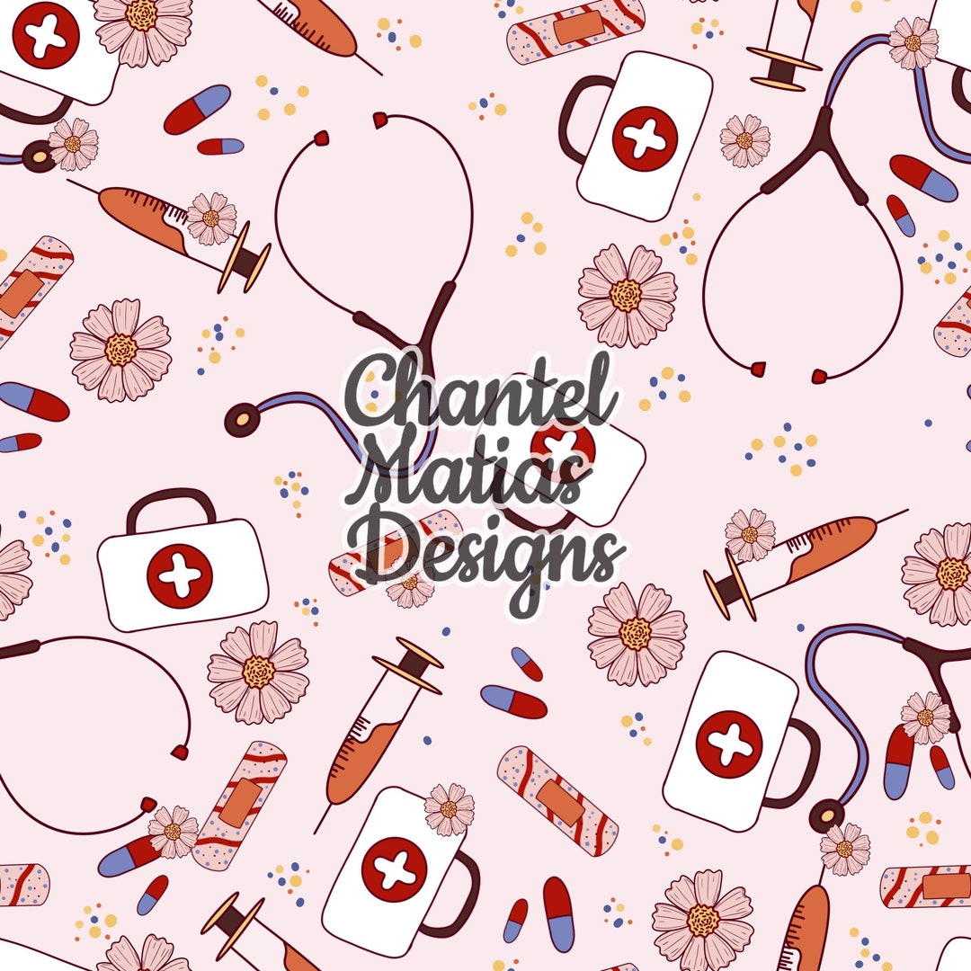 Medical Seamless Pattern Fabric Medical Digital Download Digital Paper ...