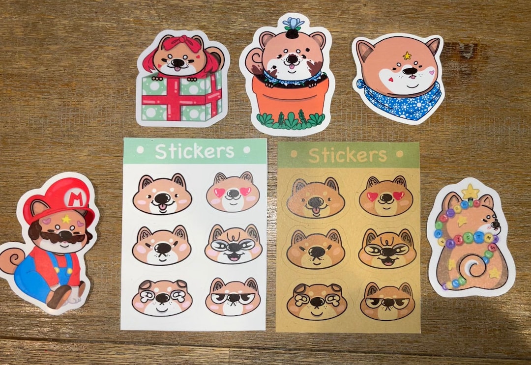 Shiba Inu Sticker Pack / Vinyl Stickers / Journaling Stickers - Etsy