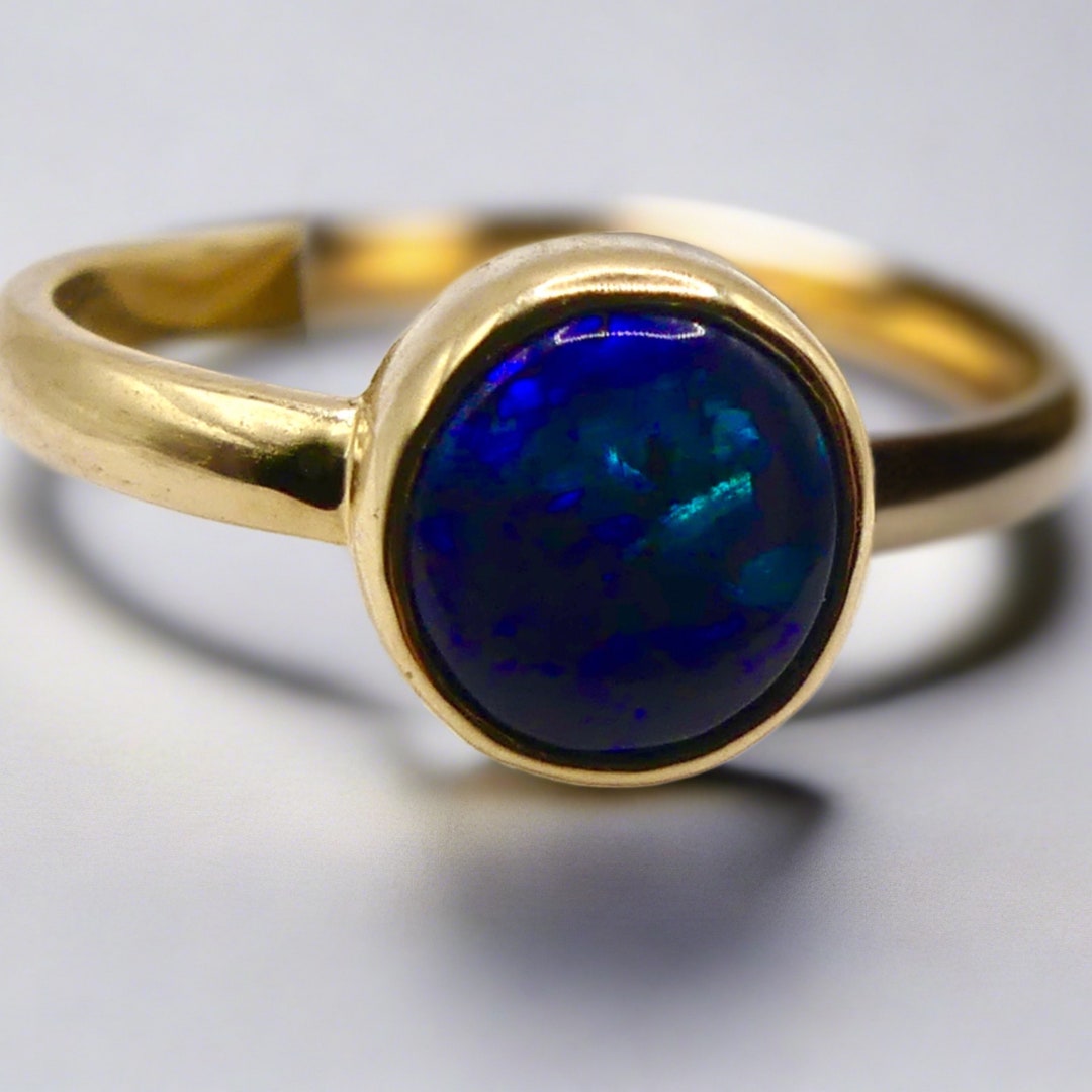 Genuine Australian Treasure in 9k Gold Lightning Ridge Opal Ring - Etsy