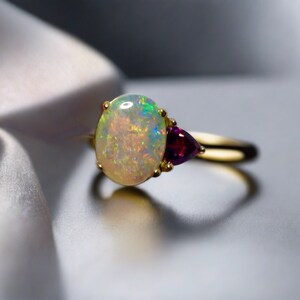 Luxurious Opal Ring - Stunning Australian Crystal Opal - Etsy