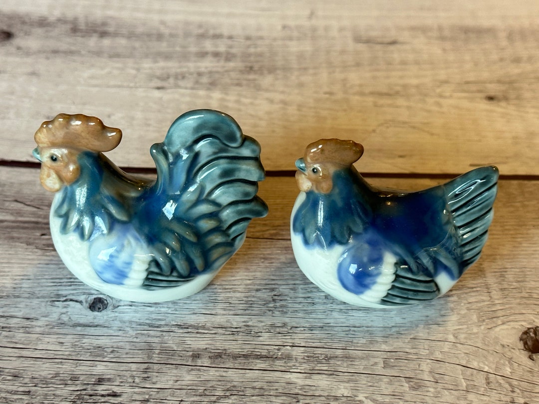 Vintage Otagiri Porcelain Rooster and Chicken Collectable Set/porcelain ...