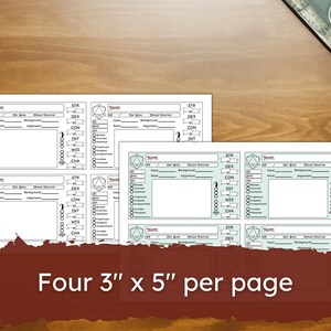 Simple Dnd Player Card Sheet Tracker for Player Character or DM ...