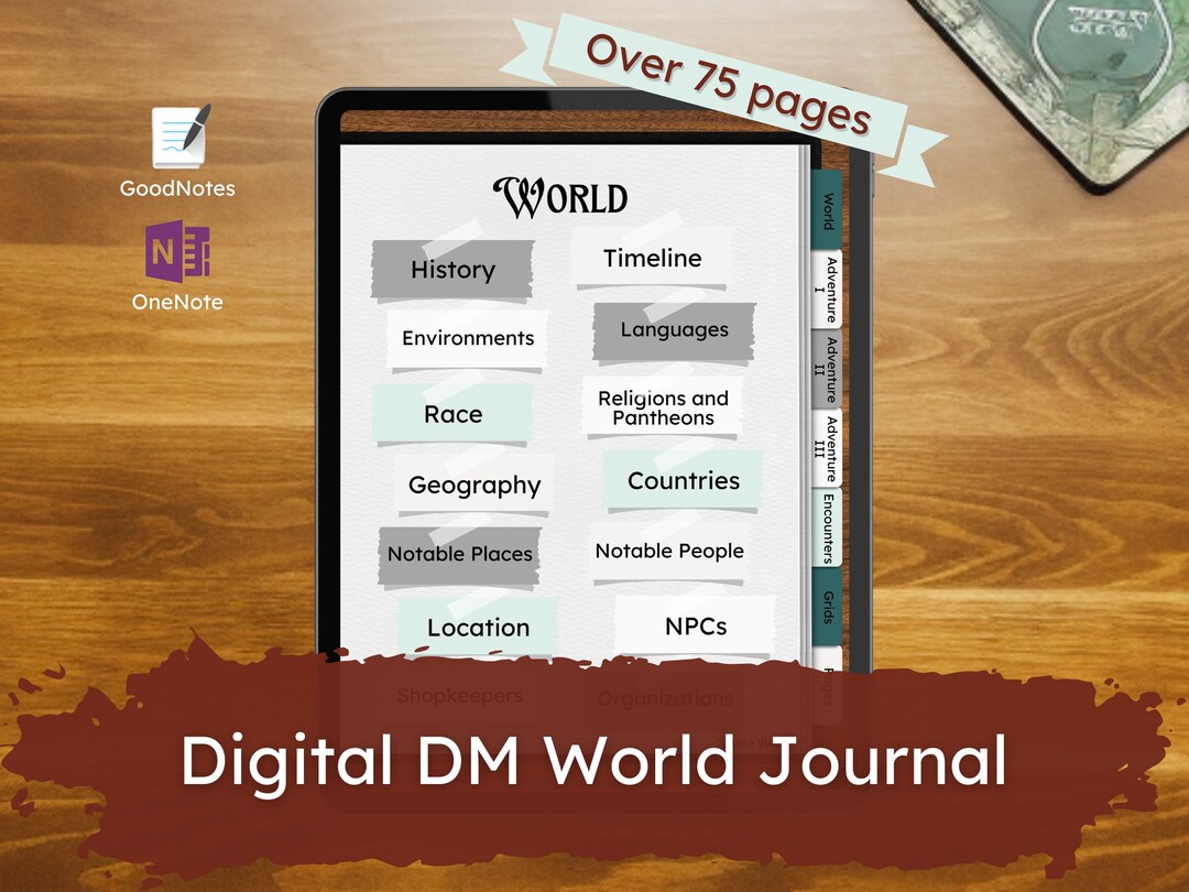 Dnd DM Digital Journal for World Building Dungeons and Dragons Dungeon ...