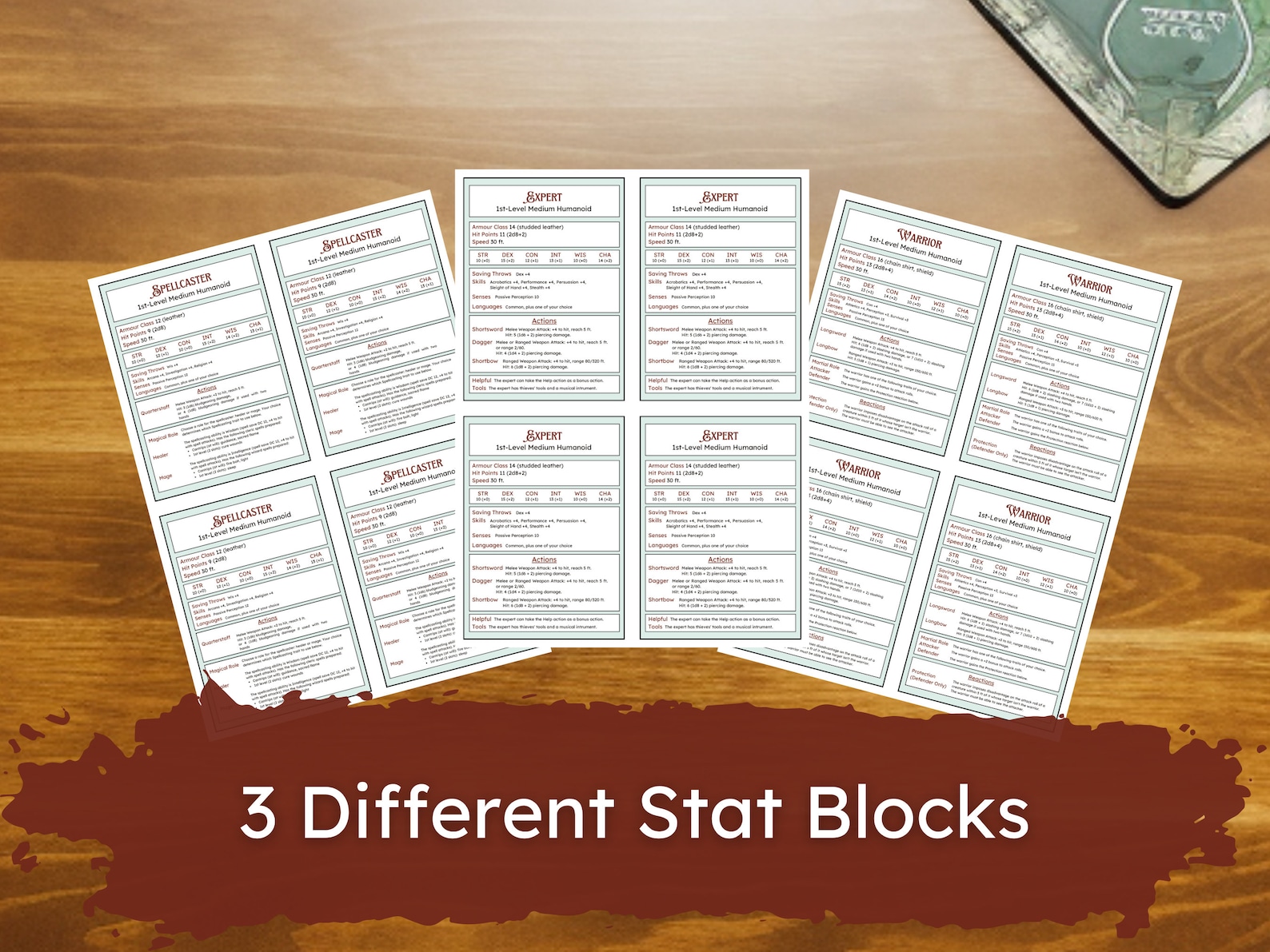 Sidekick Cards for Dnd 5e Roleplaying Game - Simple and Clear Design ...