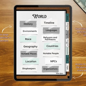 Dnd DM Digital Journal for World Building Dungeons and Dragons Dungeon ...