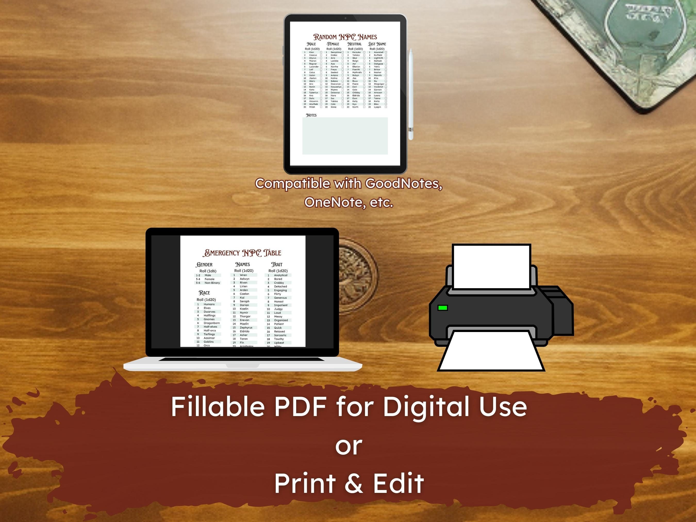 D&D Dm Npc Bundle Dnd Roll Charts Cards for Npcs Monsters - Etsy New ...