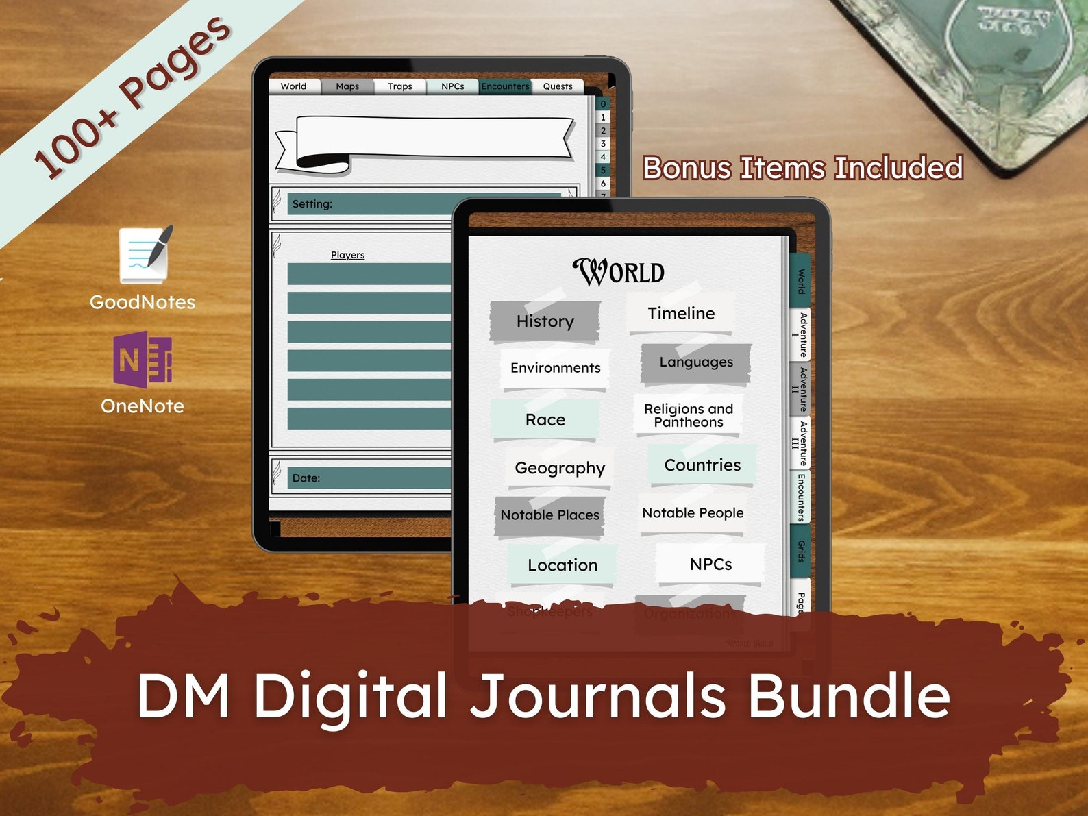 Dnd DM Digital Journal Bundle Dungeons and Dragons Dungeon Master World ...