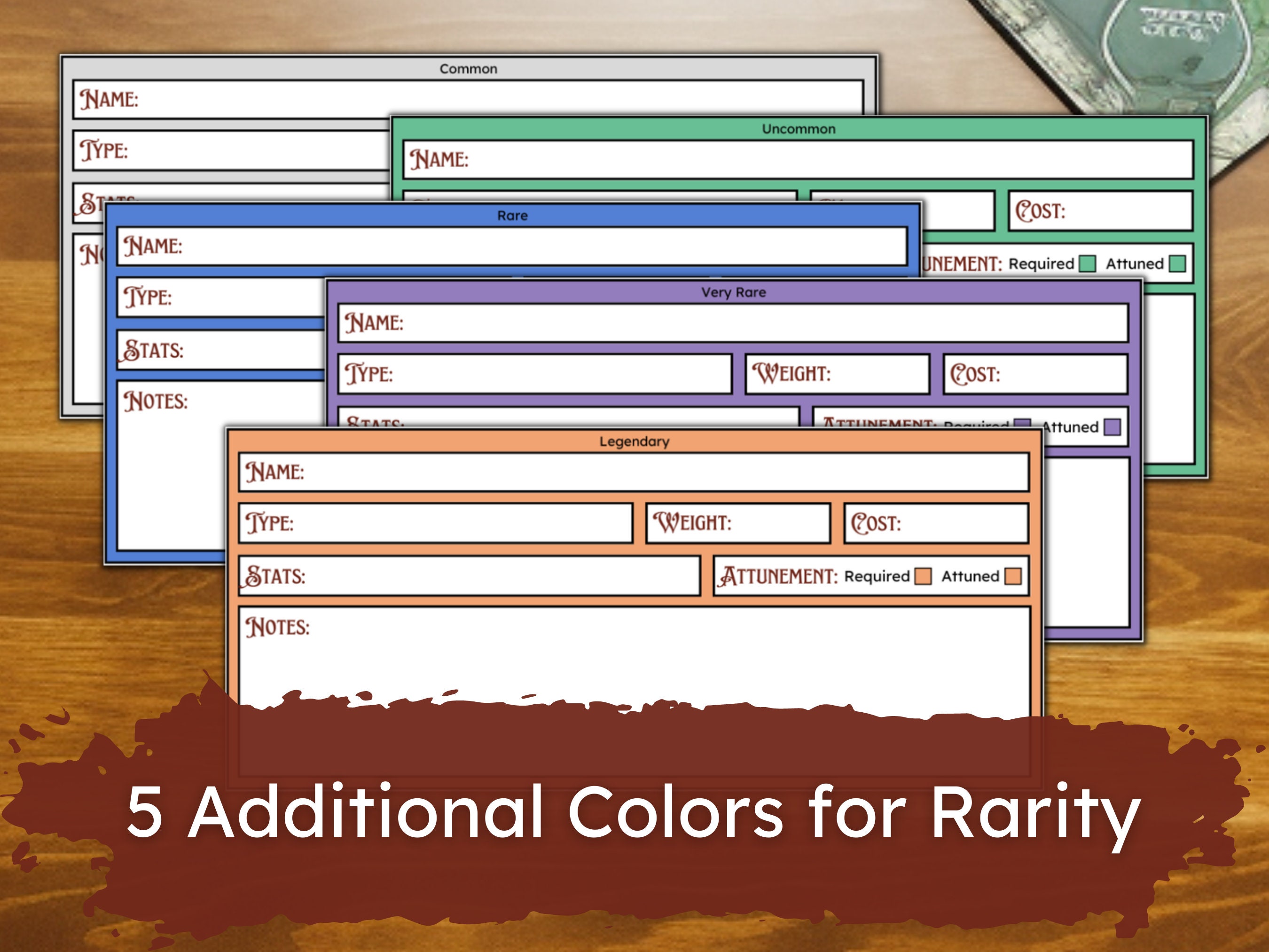 Fillable DND Loot Cards - Dungeons & Dragons Digital Download for Dms ...
