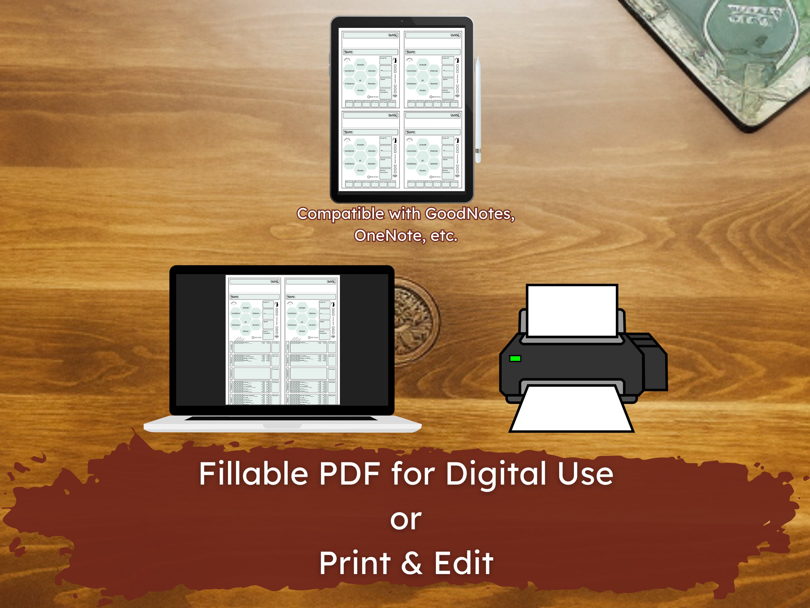Fillable and Printable Dnd Initiative Tracker Set - Essential Dungeon ...