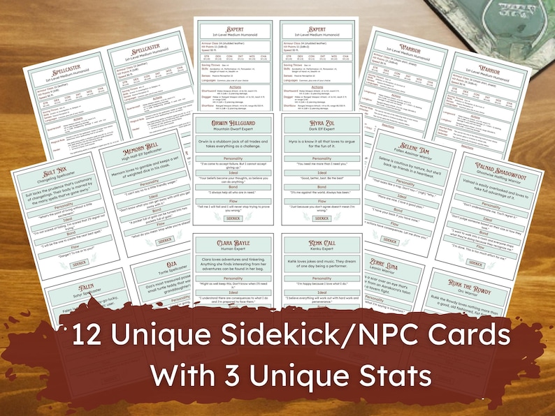 D&D Dm Npc Bundle - Dnd Roll Charts - Cards for Npcs Monsters and ...