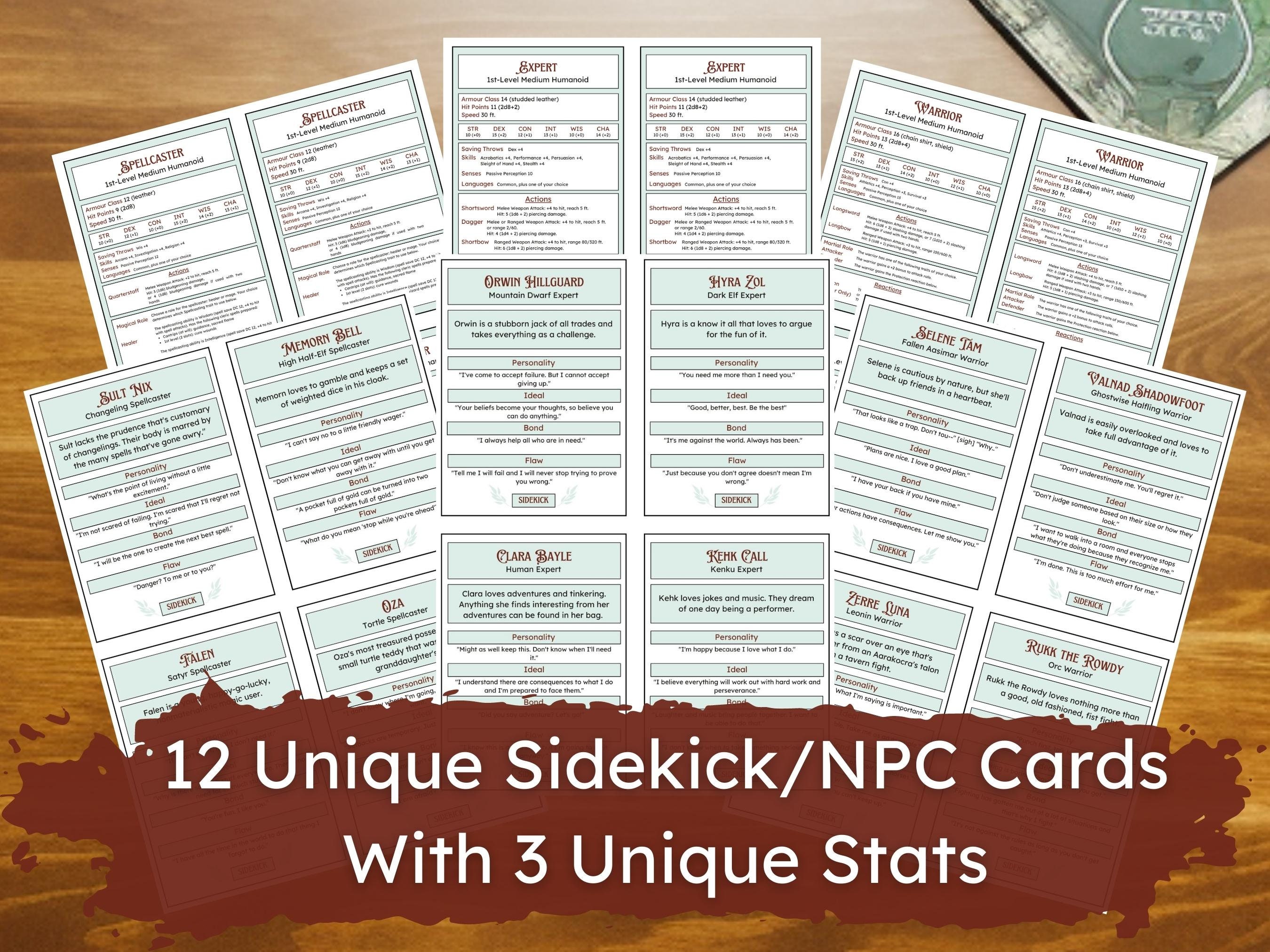 D&D Dm Npc Bundle - Dnd Roll Charts - Cards for Npcs Monsters and ...