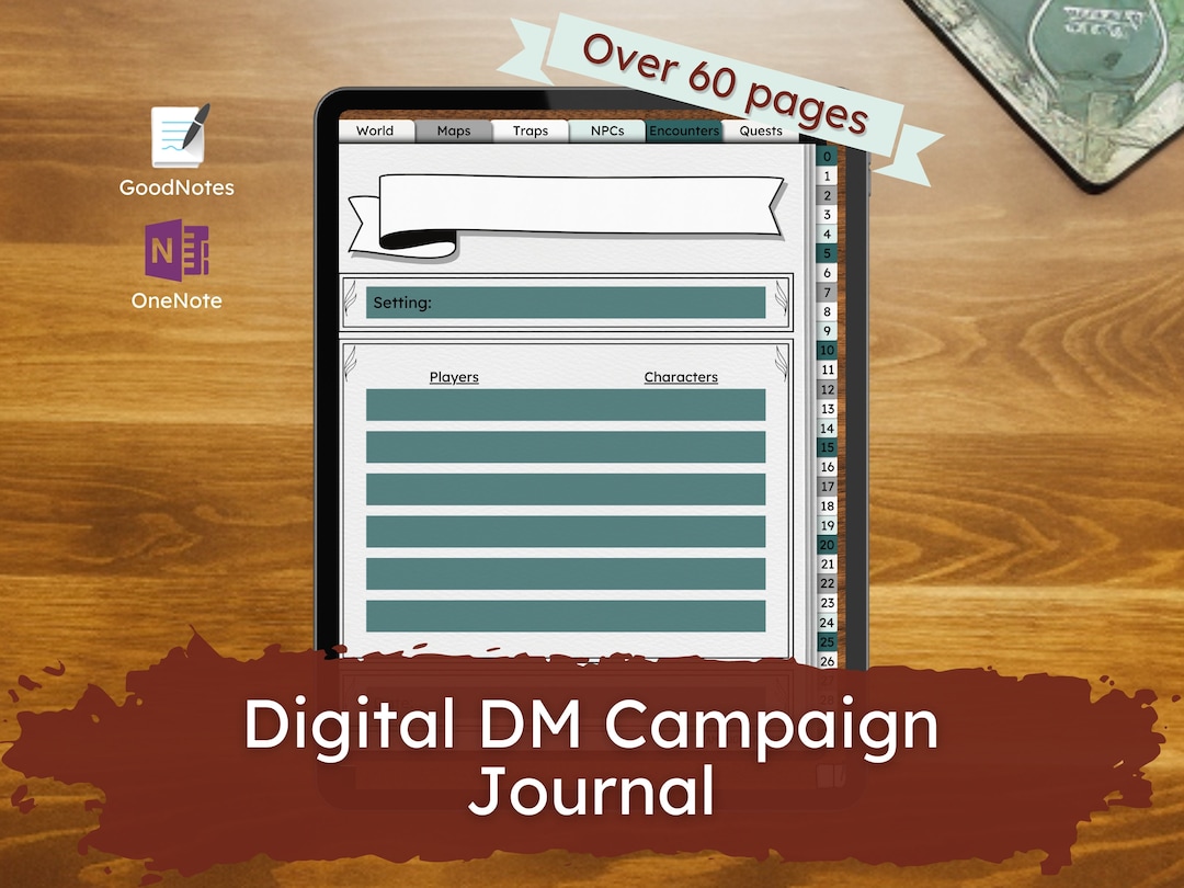 Dnd DM Digital Campaign Journal for Planning and Tracking Dungeons and ...