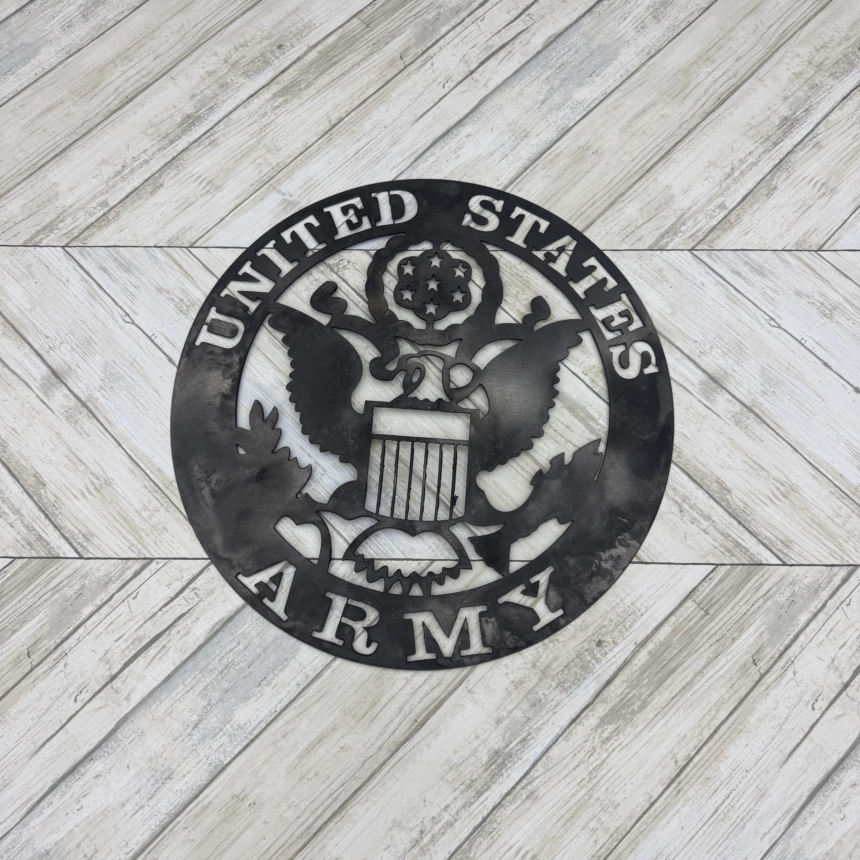 United States Army Crest Logo Military Metal Sign Home Decor Eagle Flag ...