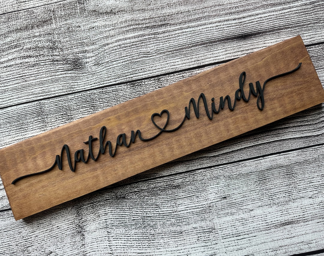 Couples Name Sign, Personalized Couples Name Sign, Couple Wood Sign ...