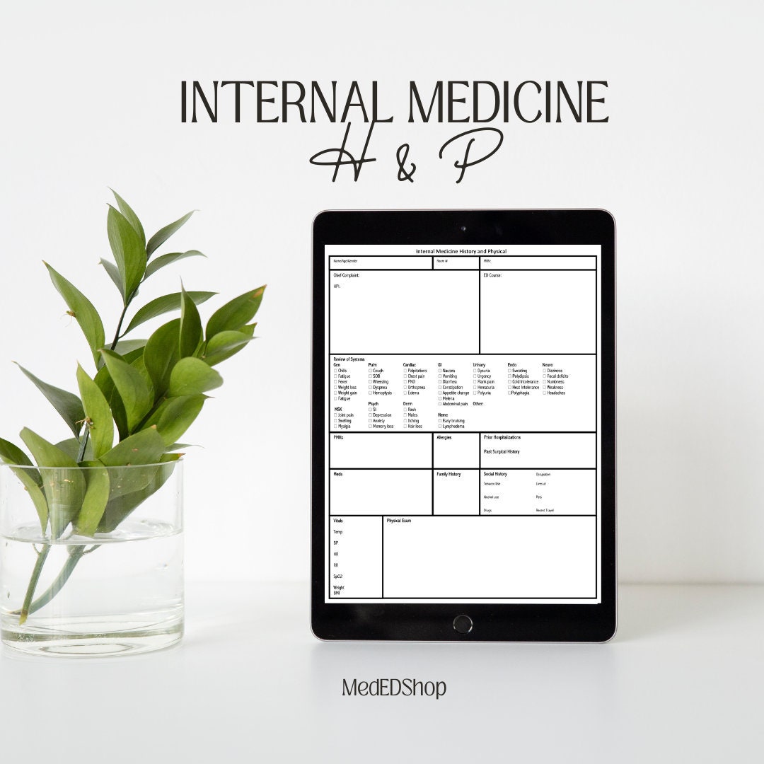 Internal Medicine H&P Clinical Template for Medical/np/pa Students ... Internal Medicine H&P Clinical Template for Medical/np/pa Students ...
