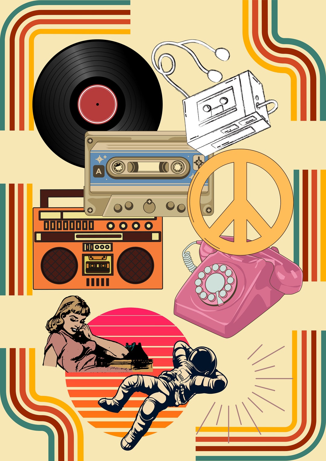 Retro Collage Poster - Etsy