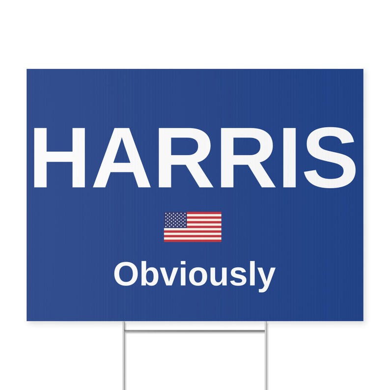 Kamala HARRIS Obviously Yard Sign With American Flag - Etsy Australia