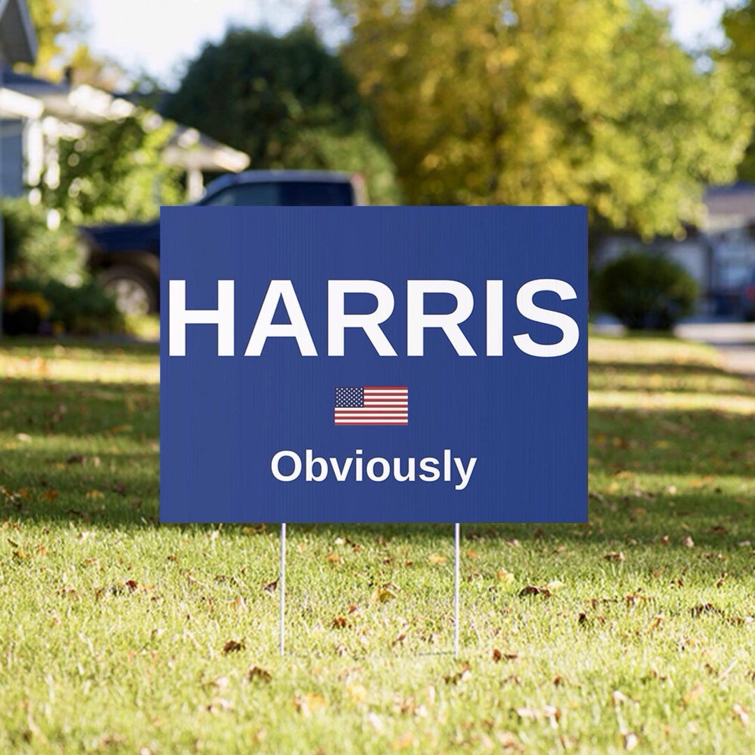 HARRIS Obviously Yard Sign - Etsy