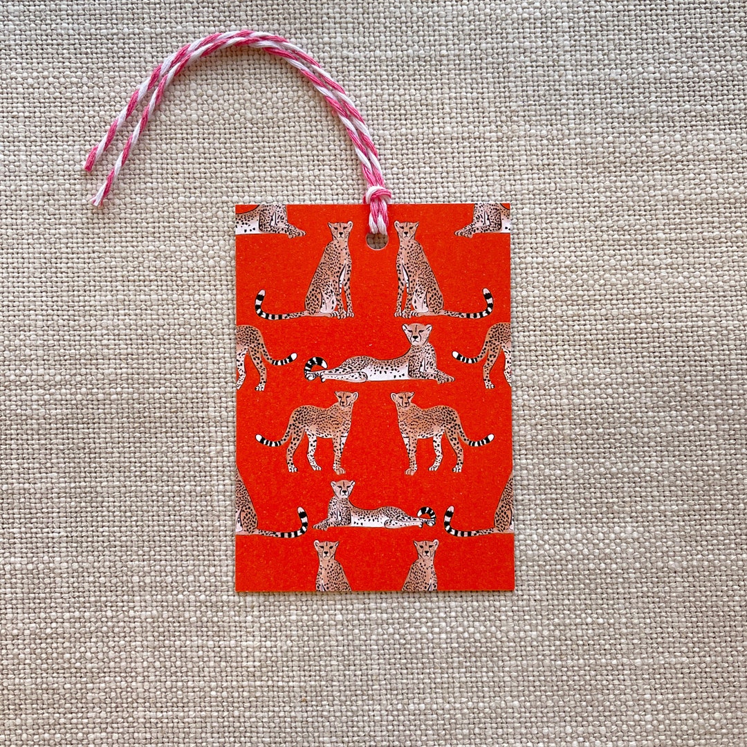 Cheetah Gift Tags Orange - Etsy