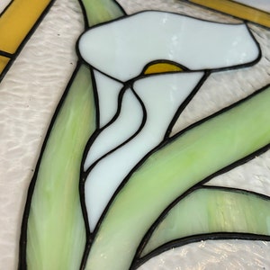 Stained Glass Calla Lily Window Panel Handcrafted USA - Etsy