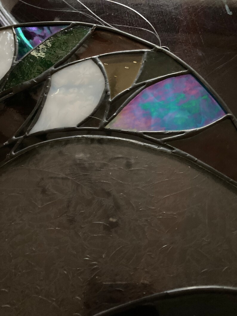 Tree Stained Glass Round Window Panel Suncatcher Multicolored - Etsy