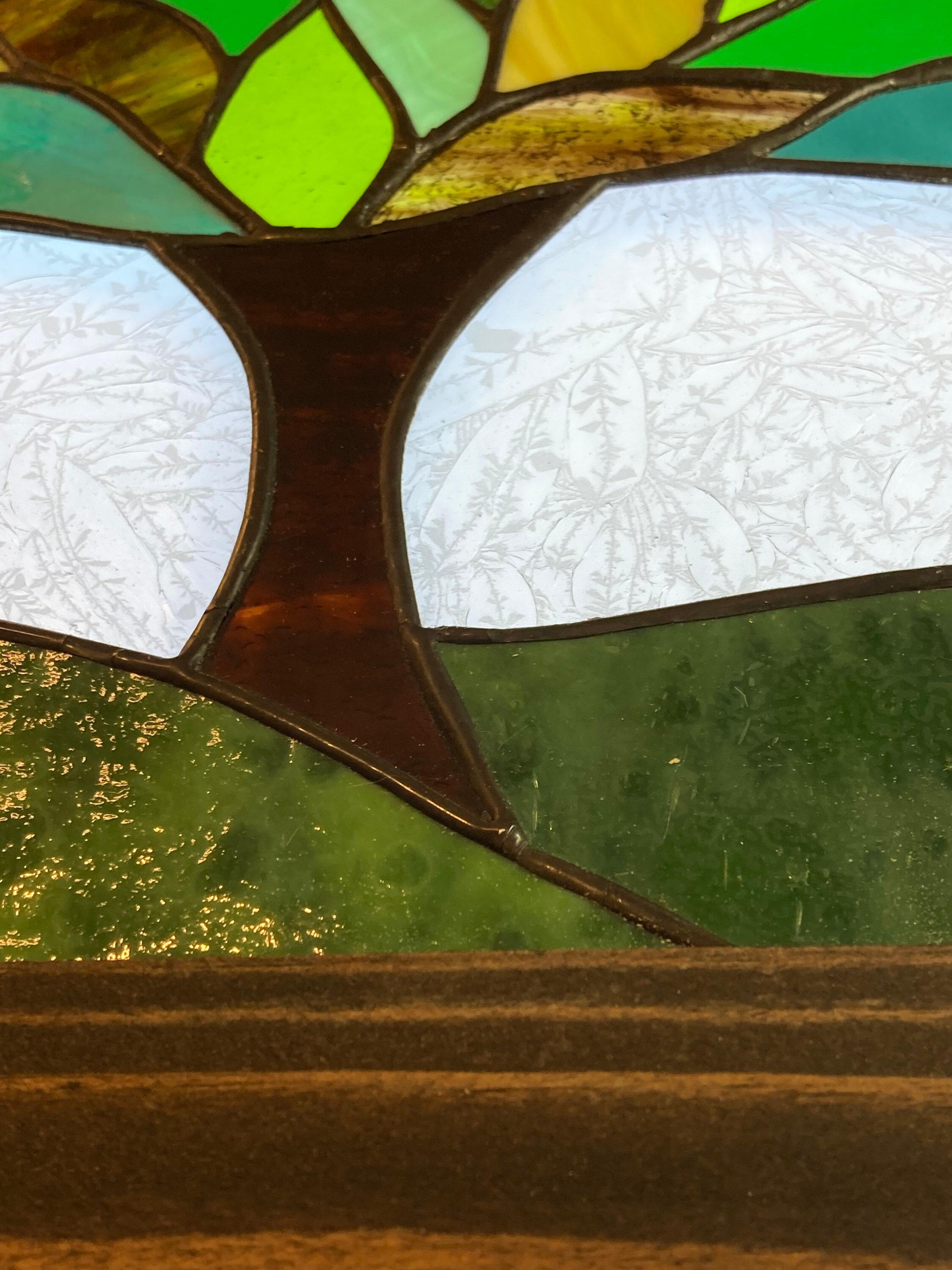 Stained Glass Tree Window Custom Wood Framed Stain Glass - Etsy