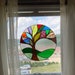 Tree Stained Glass Round Window Panel Suncatcher Multicolored Glass ...