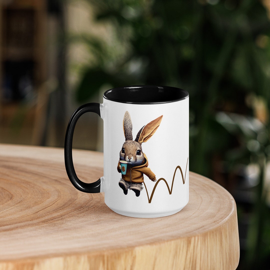 Café Critters : Jacked on Java V02 Jack Rabbit Drinking Coffee Mug - Etsy