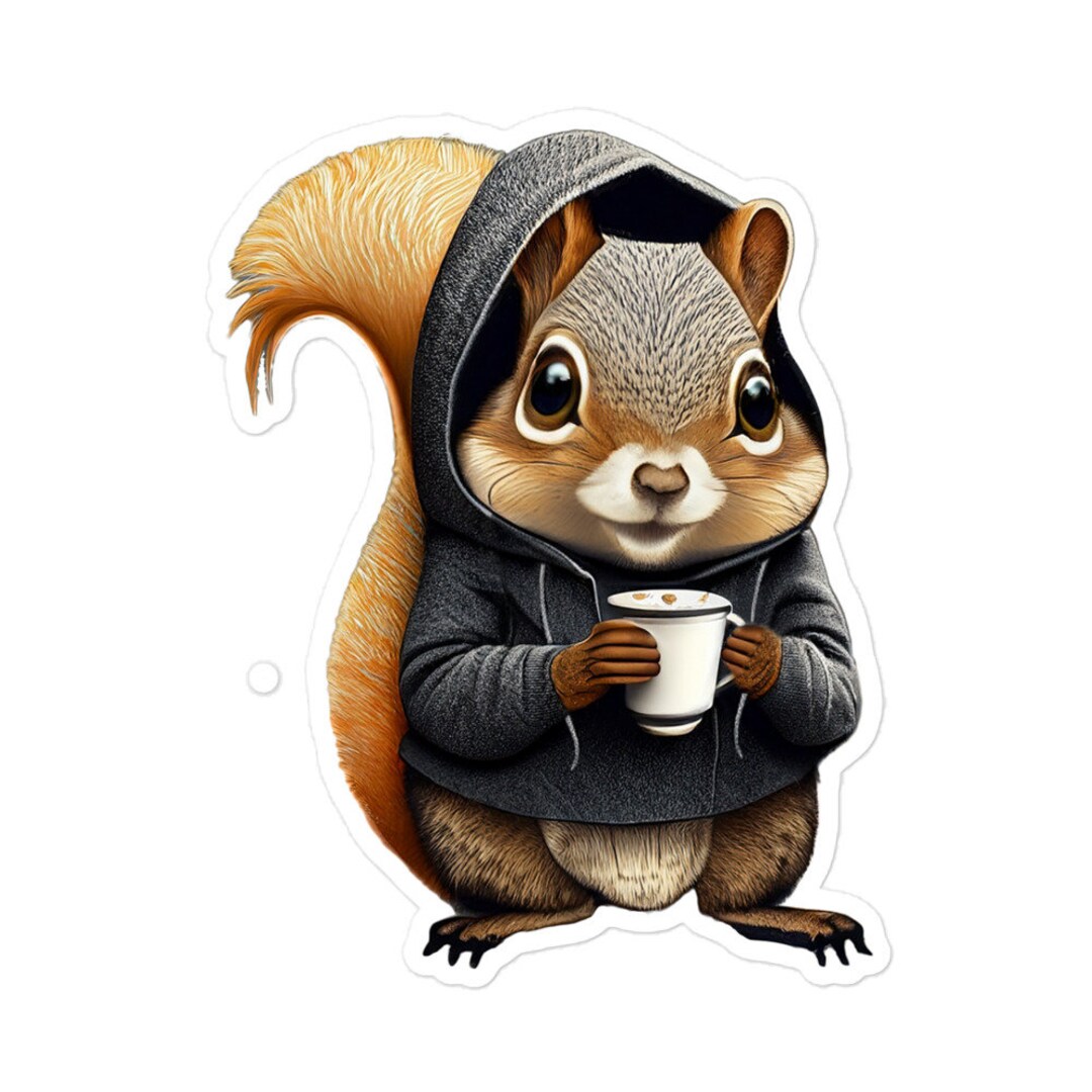 Vinyl Sticker Café Critters : Getting Squirrely Squirrel - Etsy