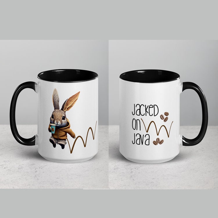 Café Critters : Jacked on Java (V02) - Jack Rabbit Drinking Coffee Mug ...