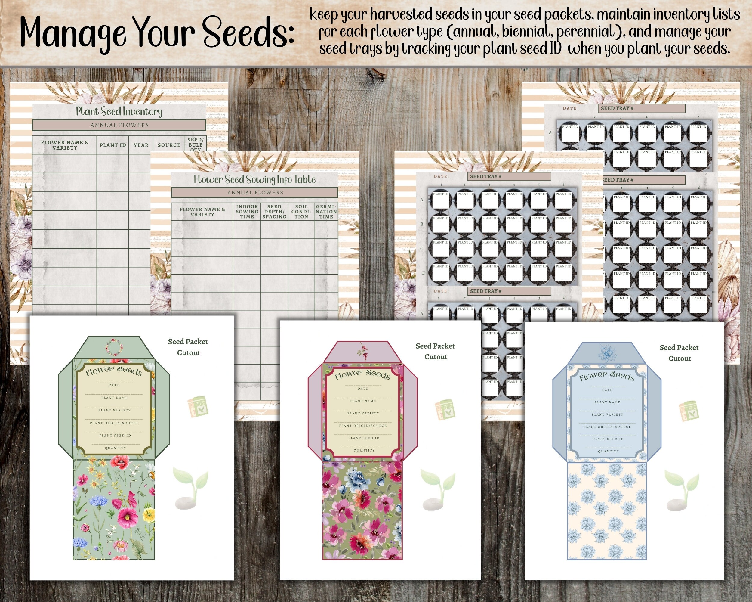 BOHO FLOWER GARDEN Planner, Pdf Boho Garden Journal, Cut Flower Garden ...