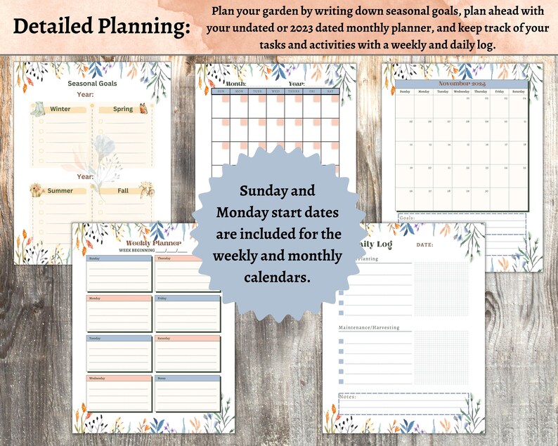 Flower Garden Planner Printable Garden Journal Cut Flower - Etsy