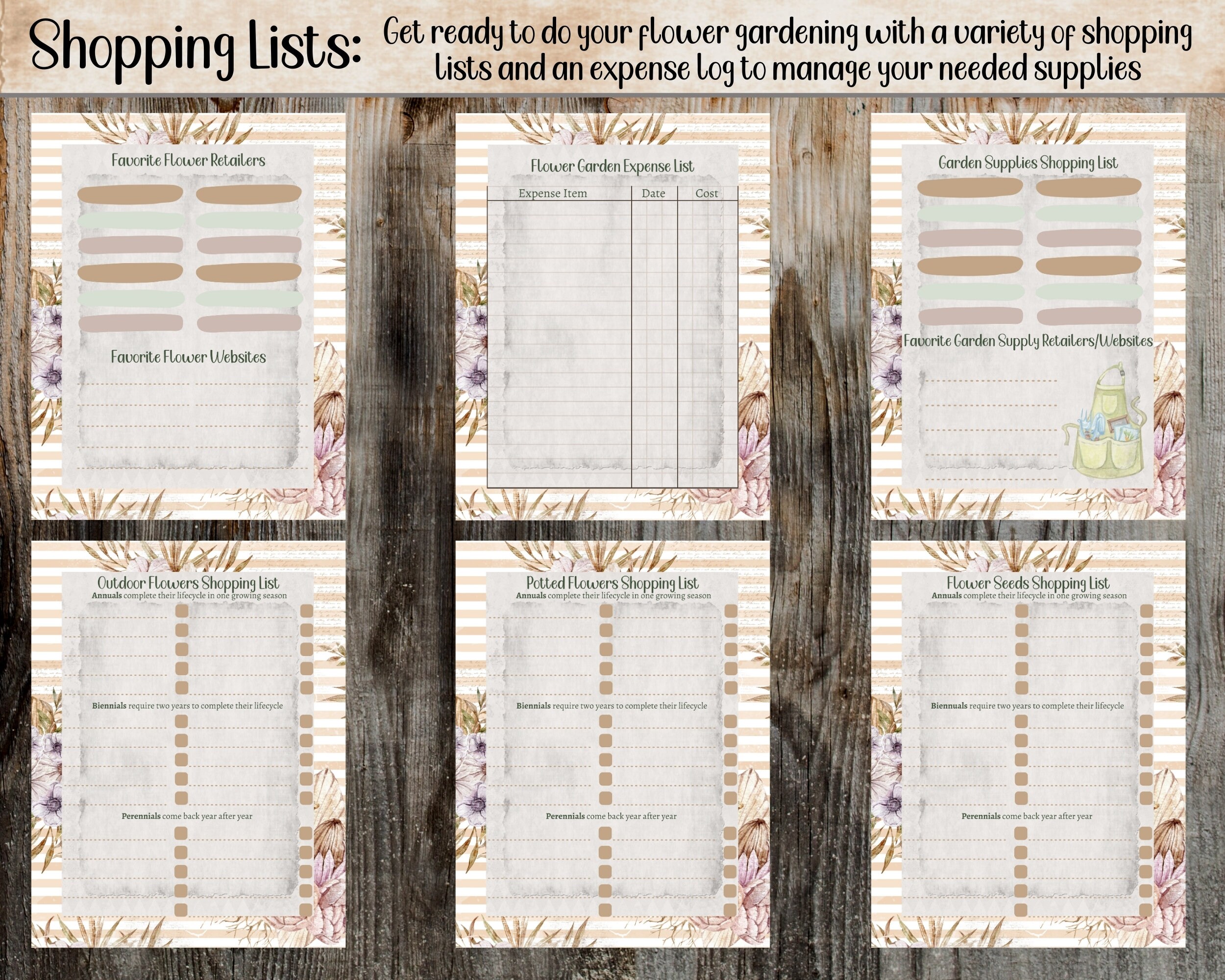 BOHO FLOWER GARDEN Planner, Pdf Boho Garden Journal, Cut Flower Garden ...