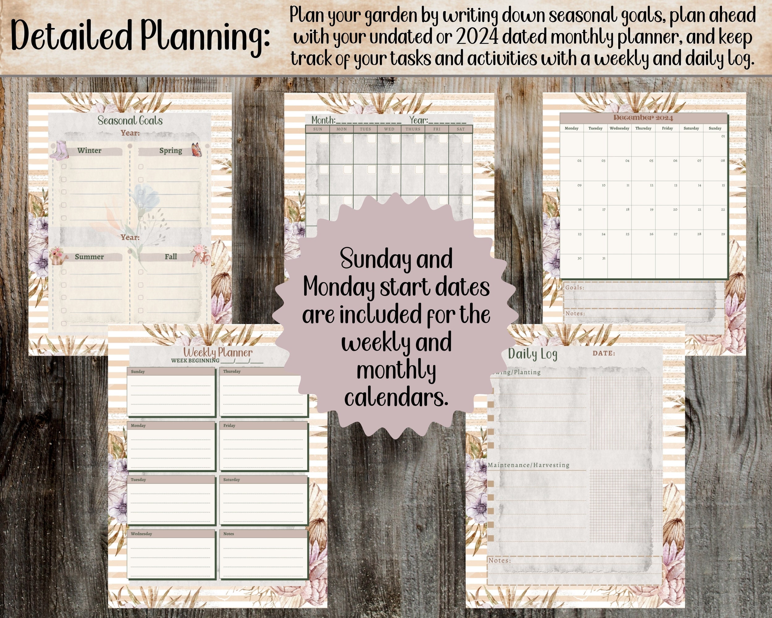 BOHO FLOWER GARDEN Planner, Pdf Boho Garden Journal, Cut Flower Garden ...