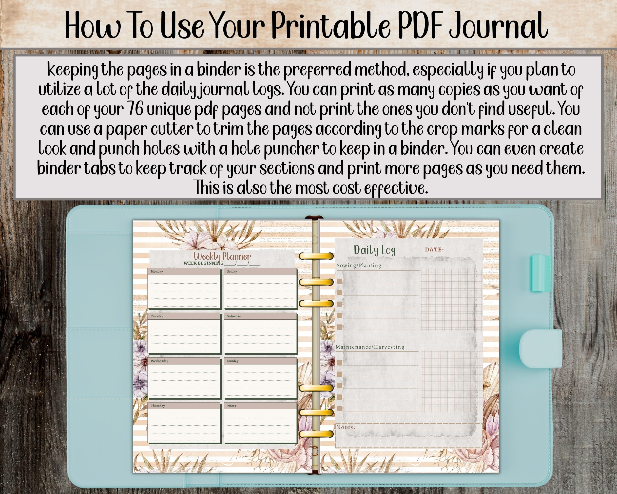 BOHO FLOWER GARDEN Planner, Pdf Boho Garden Journal, Cut Flower Garden ...