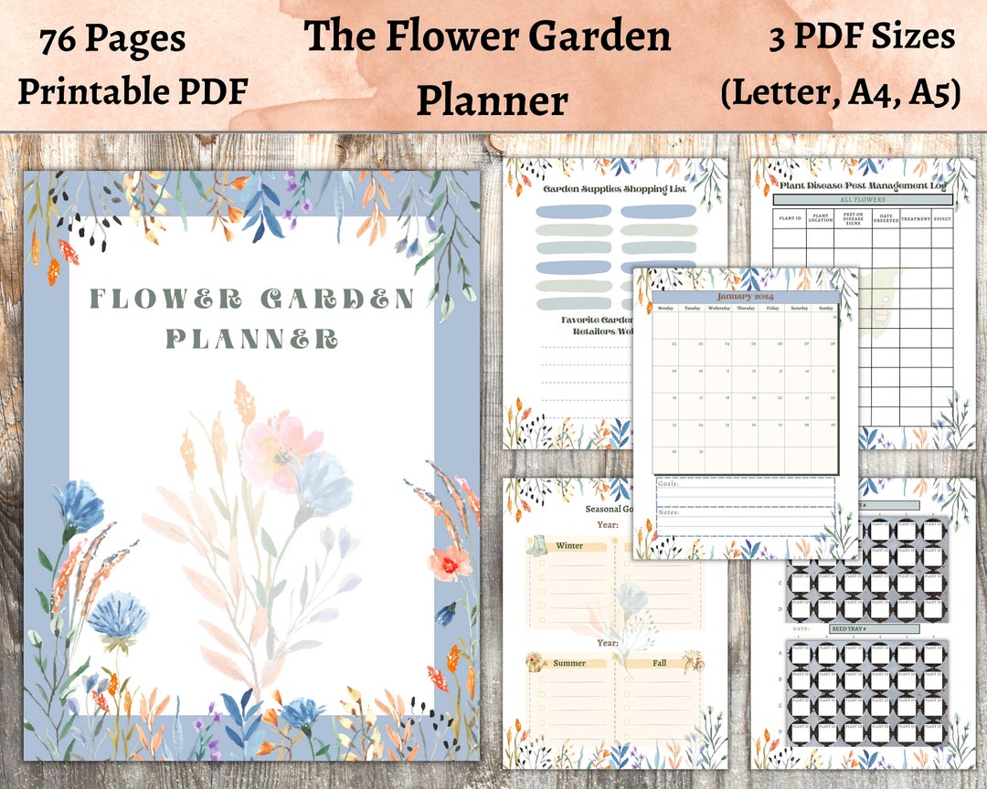 Flower Garden Planner, Printable Garden Journal, Cut Flower Garden ...