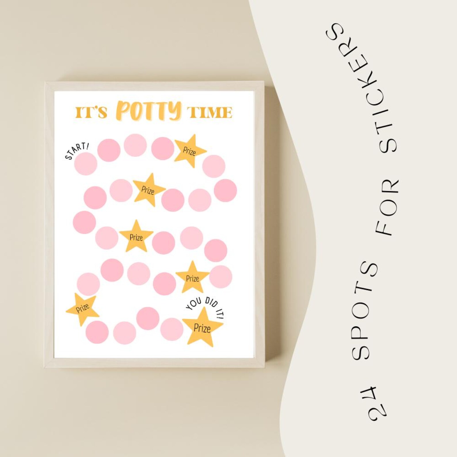 Pink Printable Potty Training Chart | Toddler Potty Chart for Girls ...