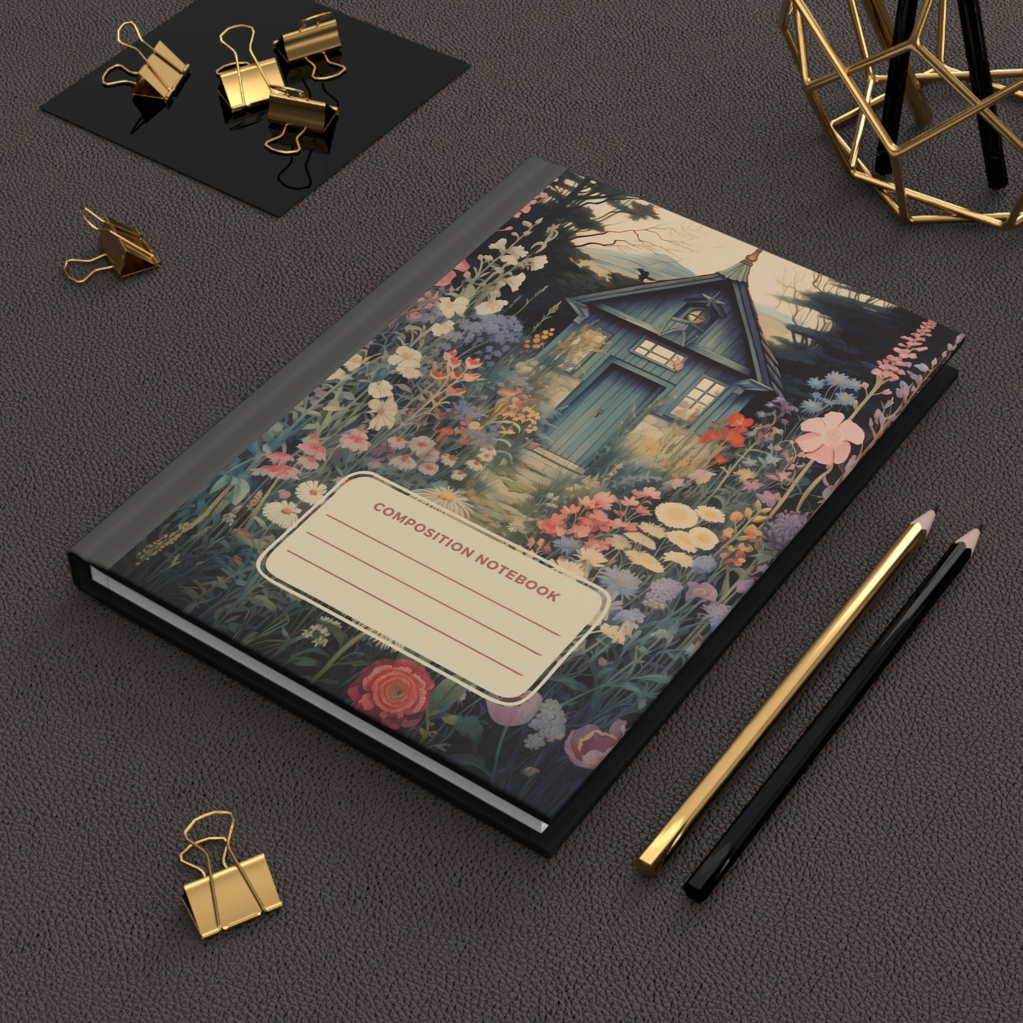 Floral Cottage Composition College-rule 150 Page Notebook Cottage Core ...