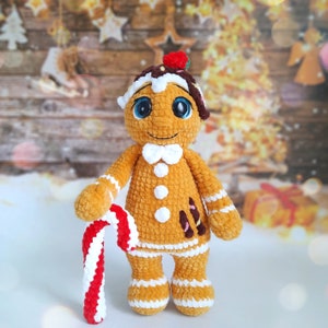 Gingerbread Crochet Pattern PDF File in ENG, Christmas Amigurumi Plush ...