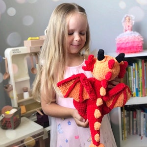 Crochet Pattern Plush Dragon Amigurumi PDF File in ENG and German - Etsy