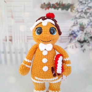 Gingerbread Crochet Pattern PDF File in ENG, Christmas Amigurumi Plush ...