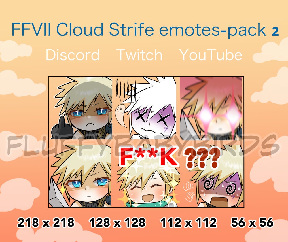 6 Emotes Chibi FF7 Cloud Strife- Pack 2 (digital Download) for Twitch ...