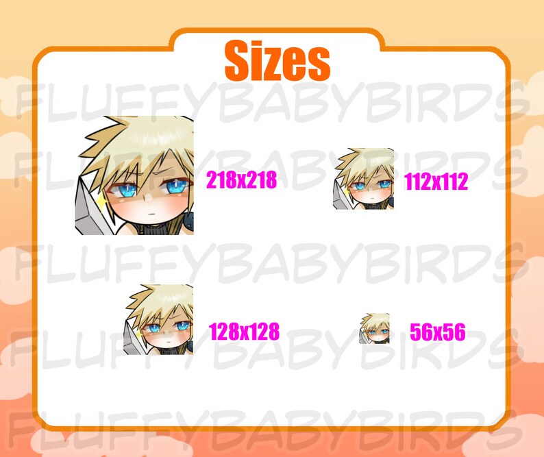 6 Emotes Chibi FF7 Cloud Strife- Pack 2 (digital Download) for Twitch ...