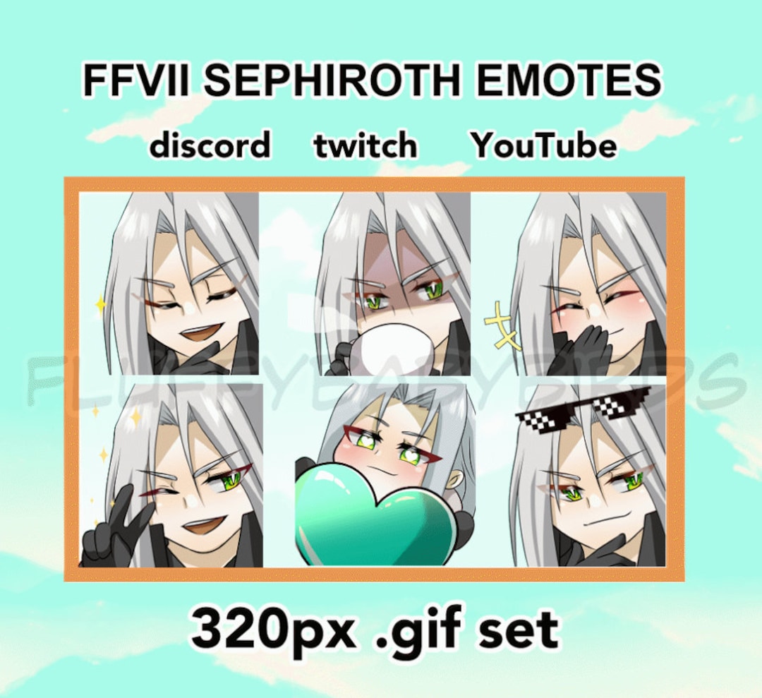 6 Animated Emotes- Chibi FF7 Sephiroth Pack (digital Download) for ...