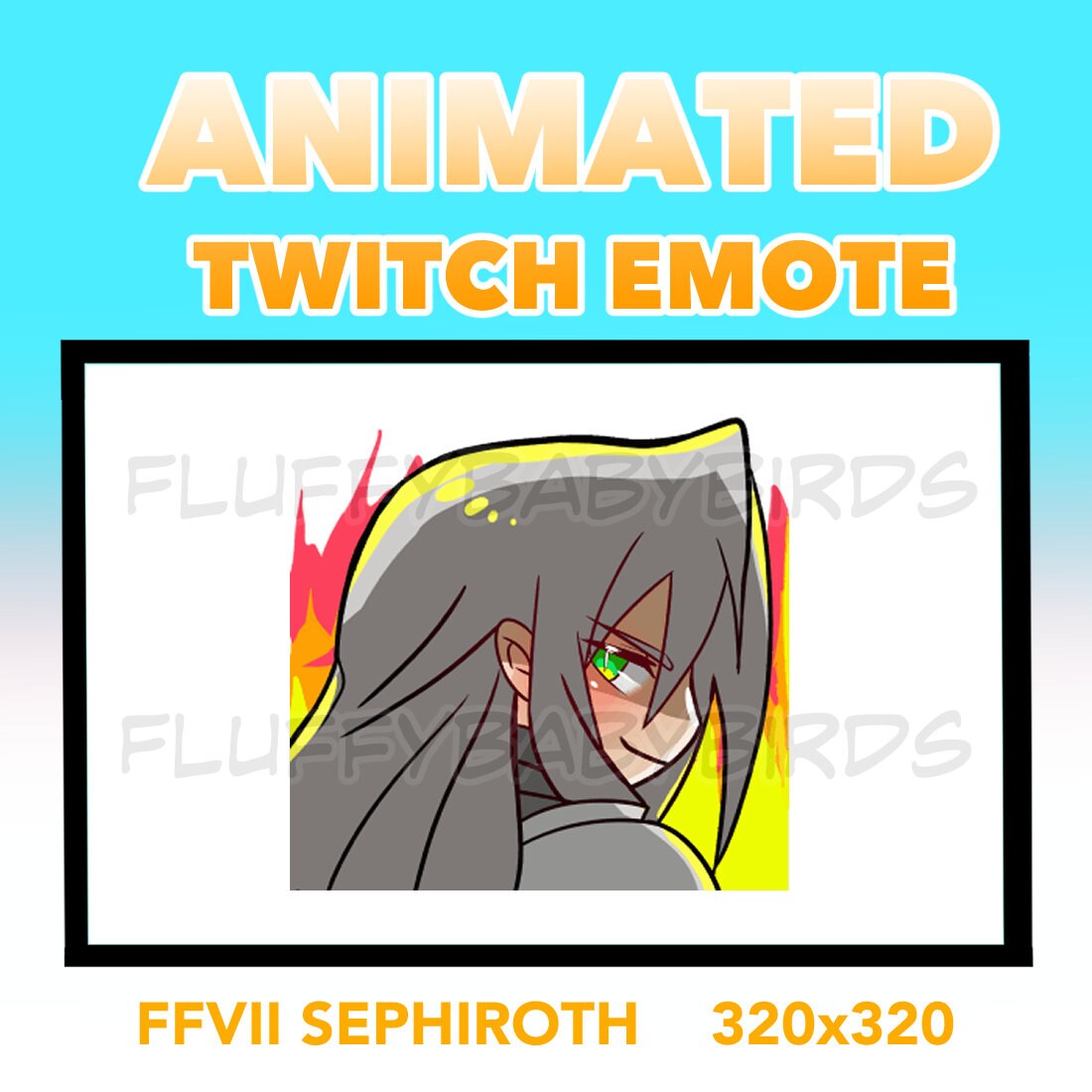 Animated Emote Chibi FF7 Sephiroth Fire digital Download for Twitch ...
