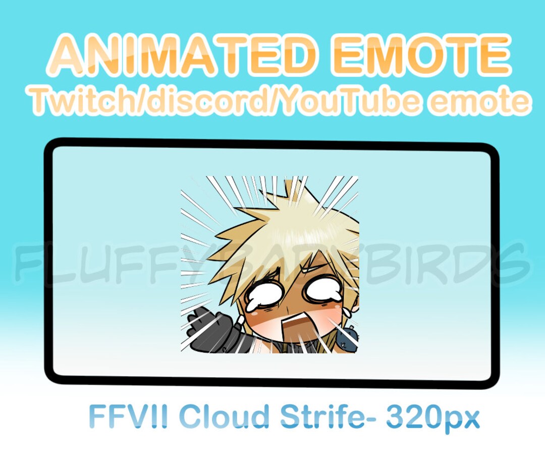 Animated Emote Chibi FF7 Cloud Strife- Yelling Nooooo (digital Download ...
